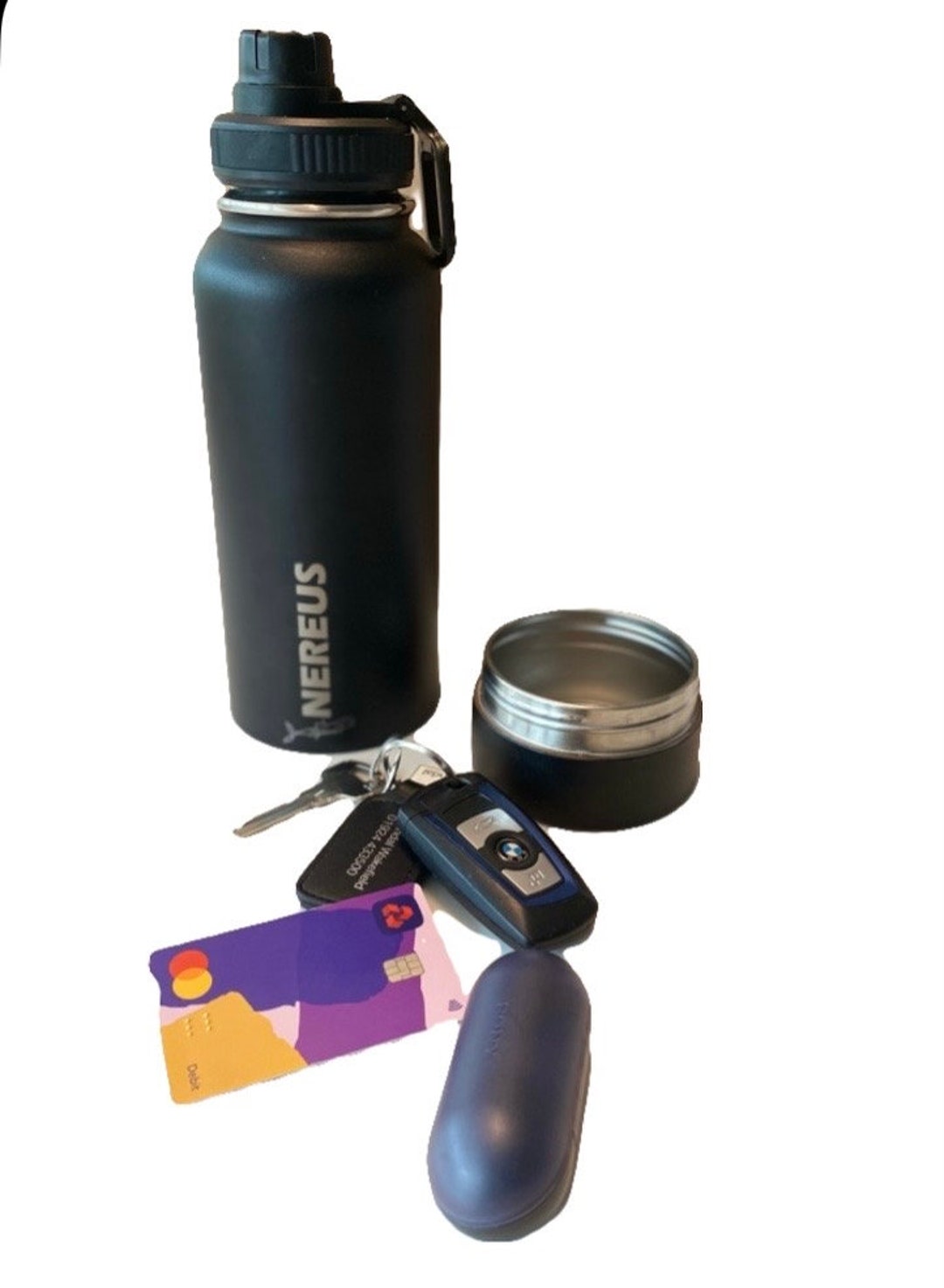 Water Bottle With HIDDEN / SECRET Screw off Compartment, Thermal Lined ...