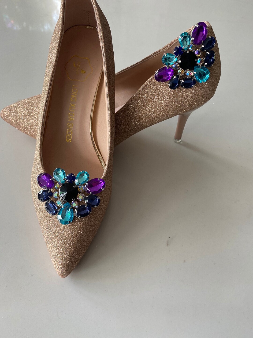 Charlie Blue & Purple Shoe Clips - Etsy