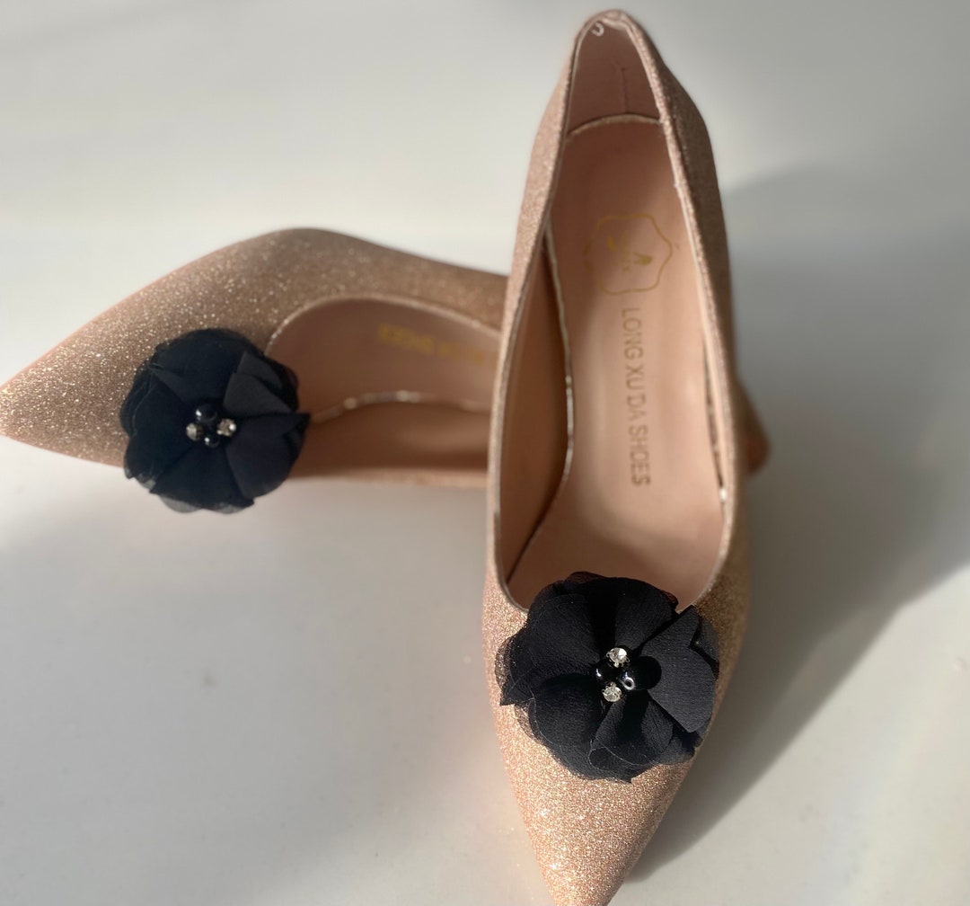 Daisy Black Shoe Clips in Black - Etsy UK
