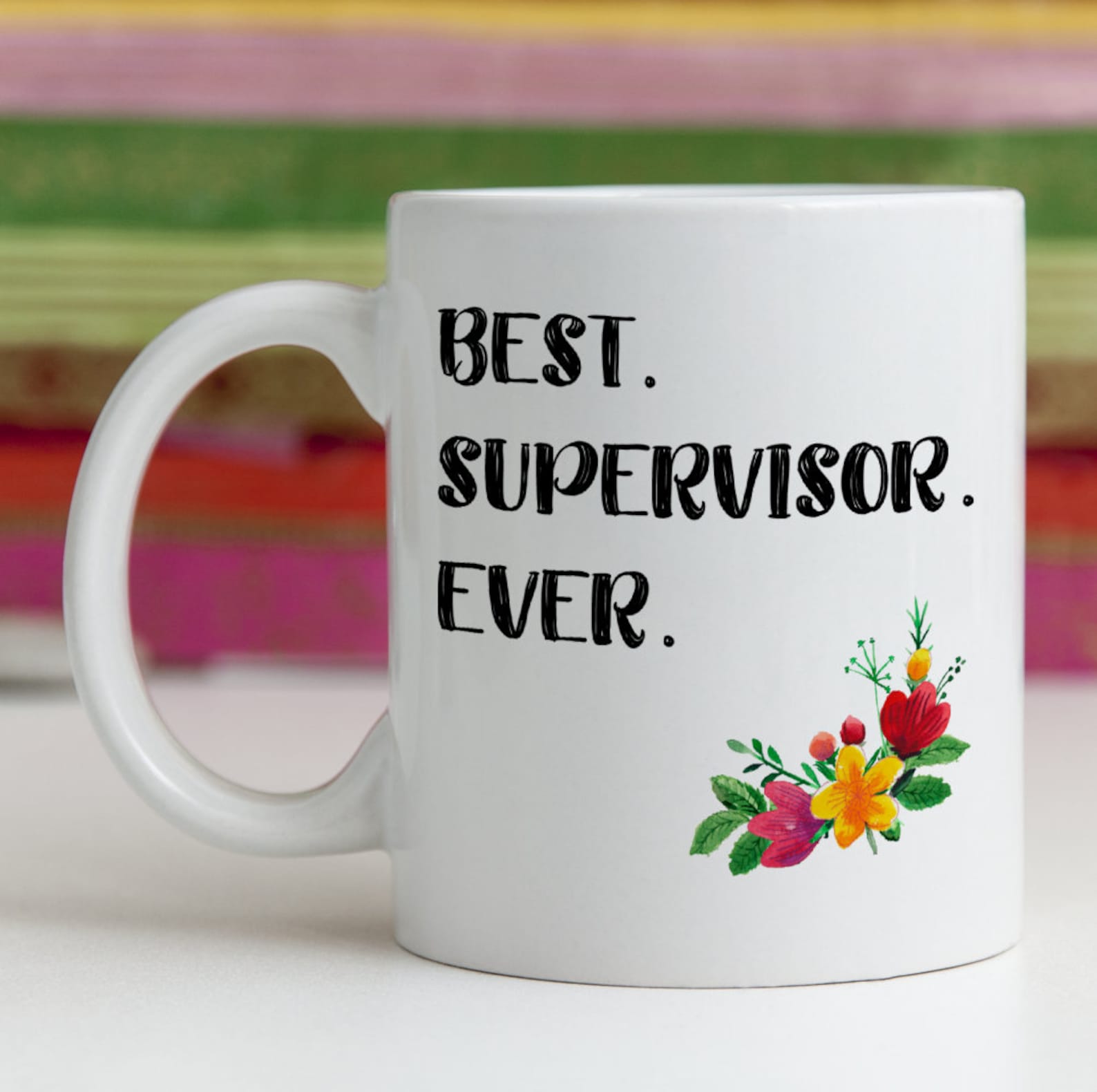 Supervisor Gift Idea Mug Thank You Best Ever Flowers - Etsy
