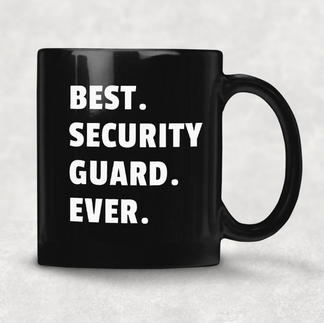 Funny Security Guard Officer Gift Idea Black Mug Thank You Appreciation ...