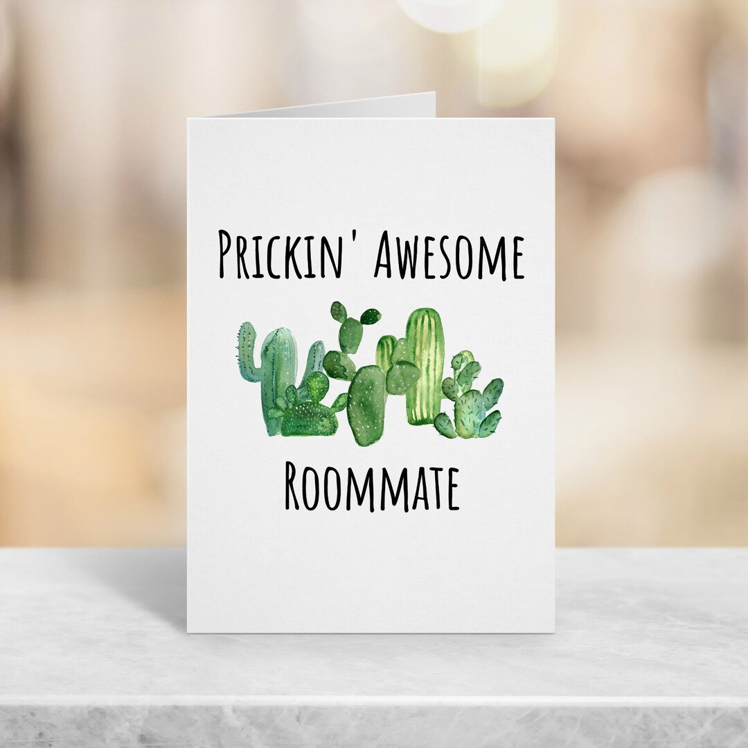 Roommate Greeting Card Dormmate Prickin' Awesome - Etsy