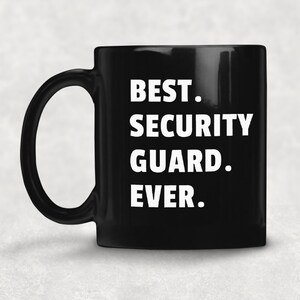 Funny Security Guard Officer Gift Idea Black Mug Thank You Appreciation ...