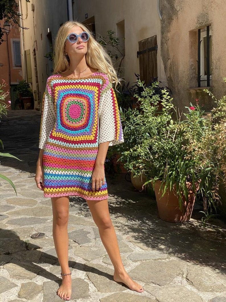 Crochet Beach Dress, Crochet Maxi Dress, Crochet Dress, Knitted Dress ...