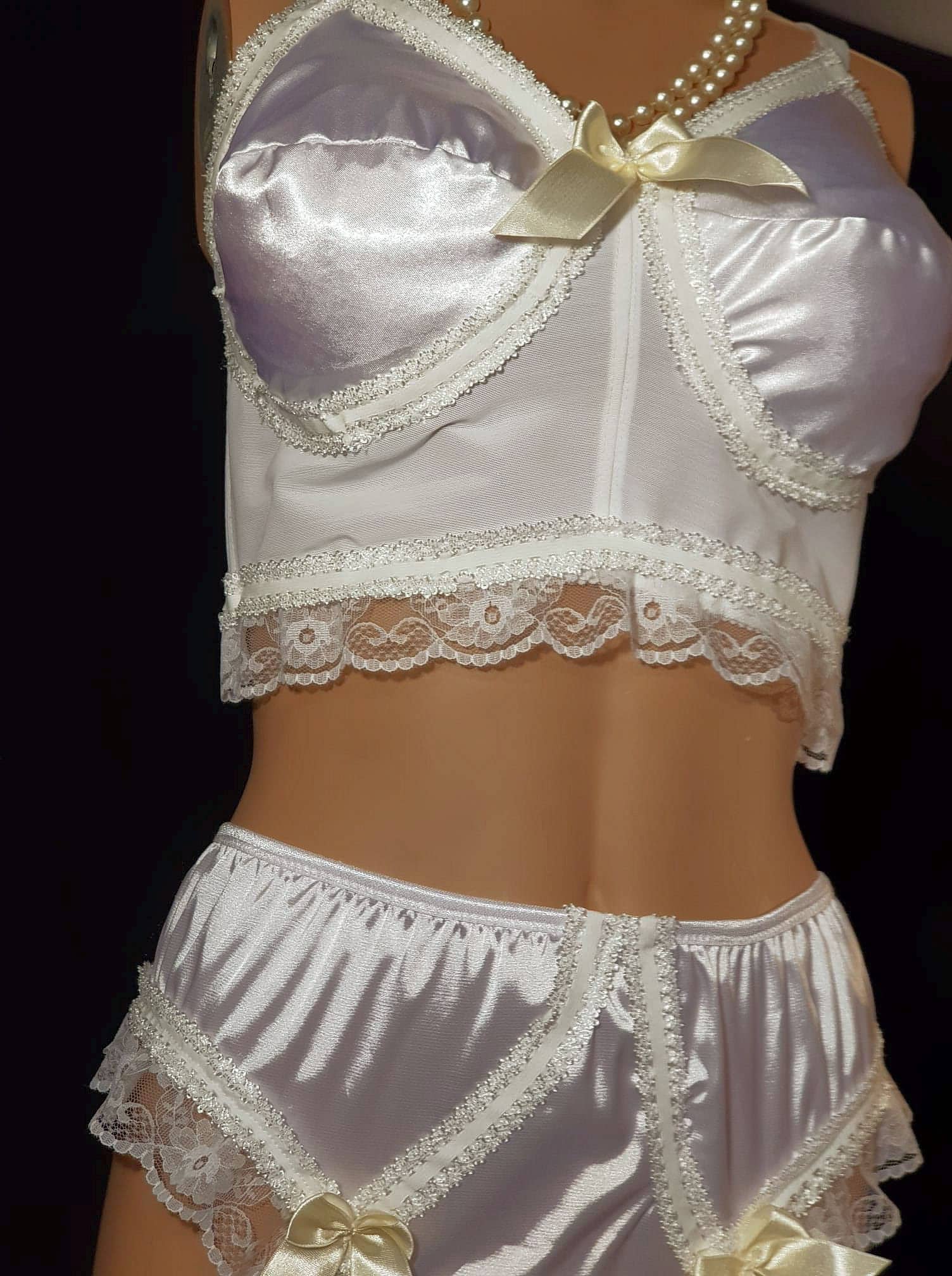 Original Classy Lady Longline Bra With Satin Cups Uk 16 Cup 42 D Dd Eur 95 Cup D Dd