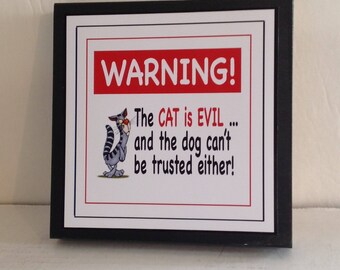 Warning Cat Signs - Etsy