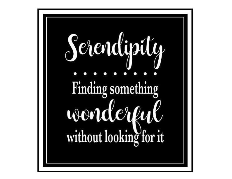 Serendipity Sign Inspirational Sign Black White Serendipity | Etsy