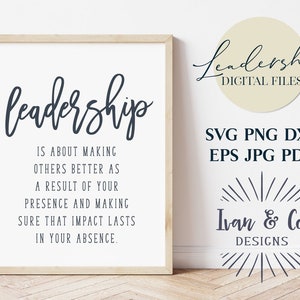 Leadership Svg & Printable Files, Business Inspirational, Office Decor ...
