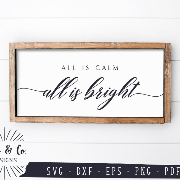 All is Calm All is Bright Sign - Etsy