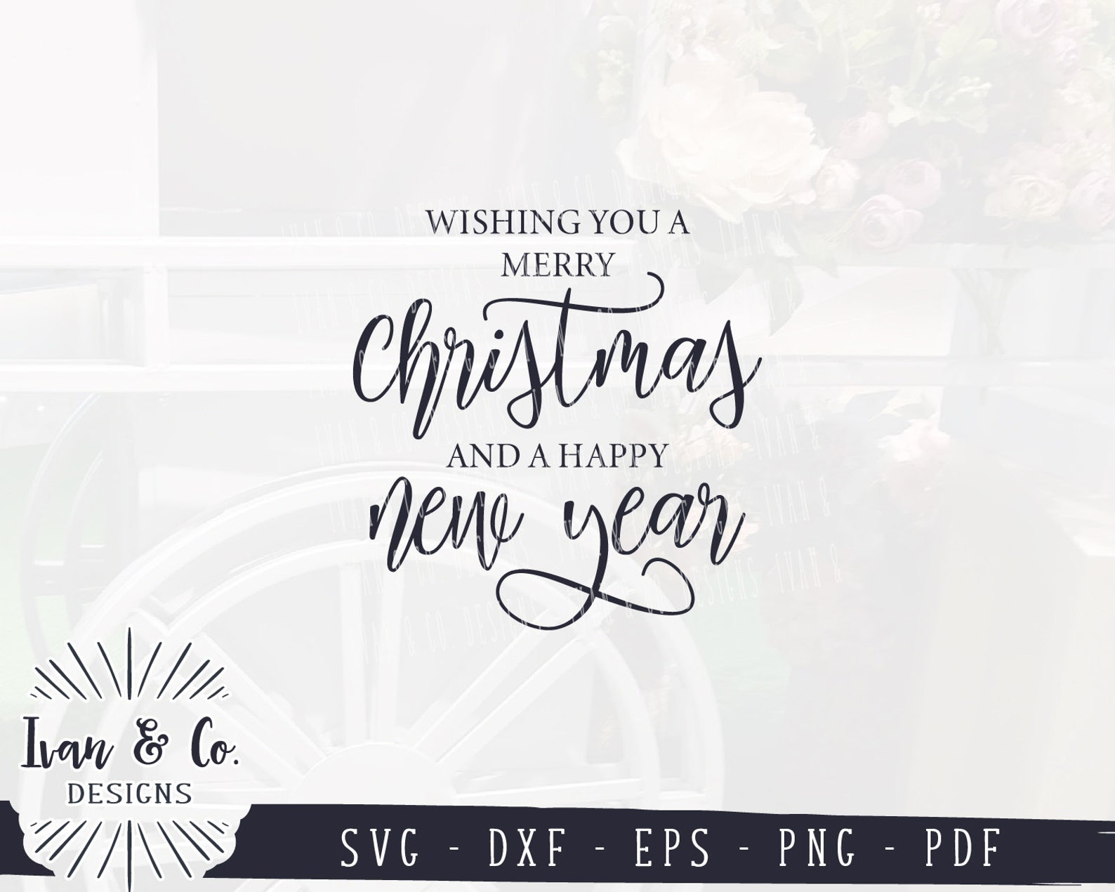 SVG Files Wishing You A Merry Christmas and A Happy New Year - Etsy