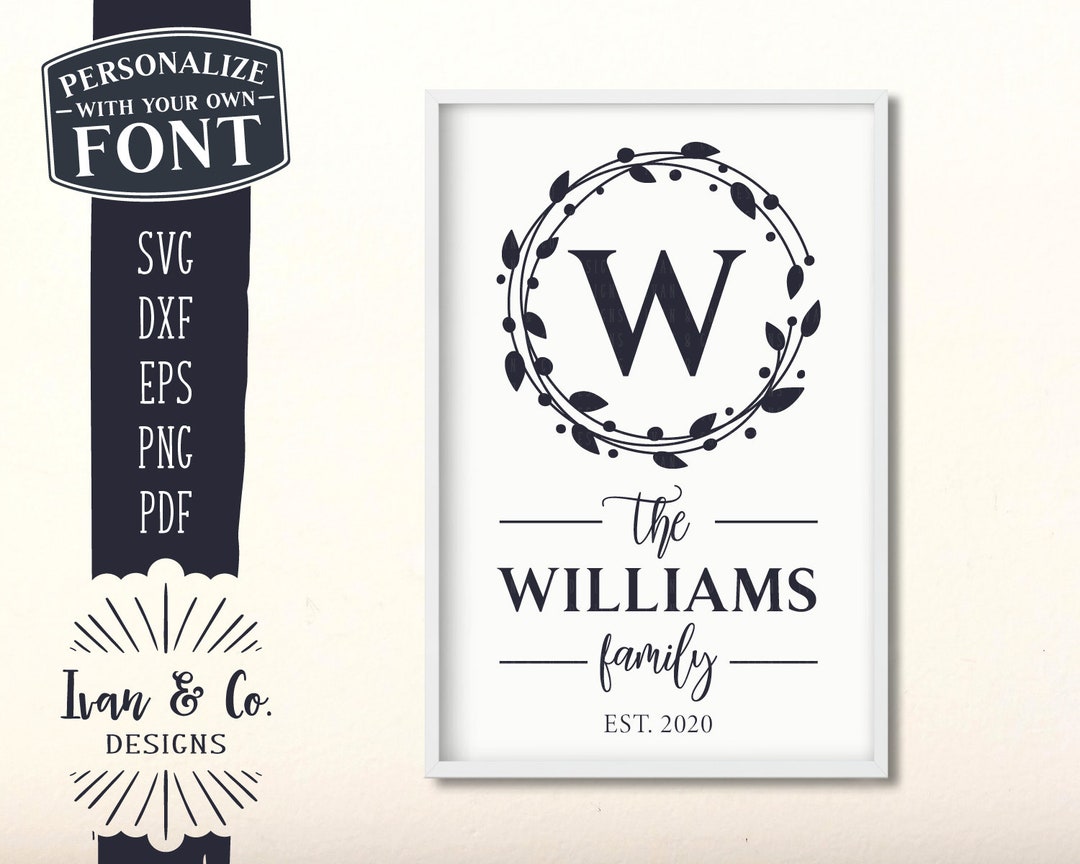 SVG Files, Last Name Svg, Family Name Svg, Christmas Wreath Svg ...