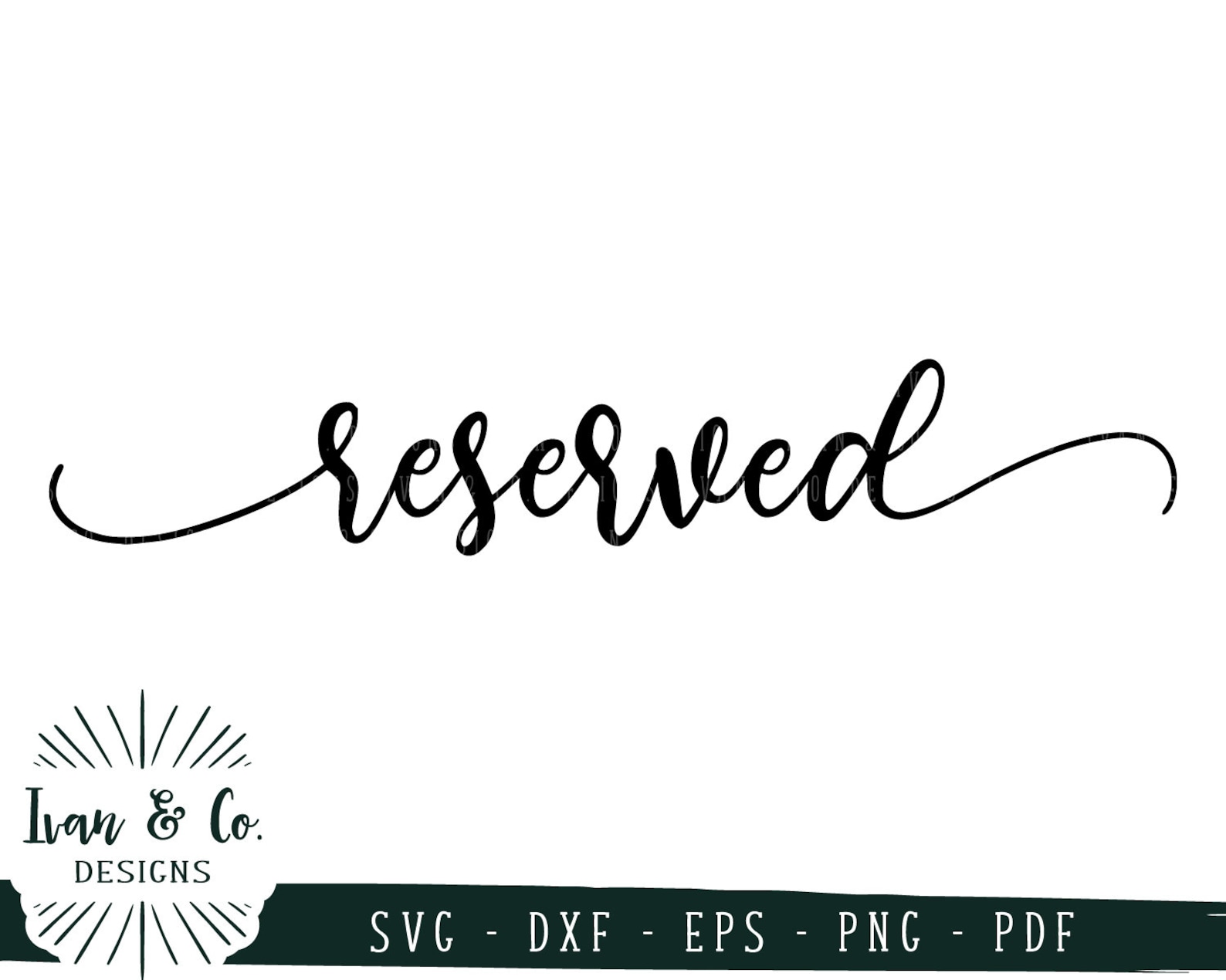 SVG Files Reserved Svg Wedding Decor Svg Cliparts Vector - Etsy