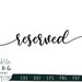 SVG Files, Reserved Svg, Wedding Decor Svg, Cliparts, Vector Outline ...