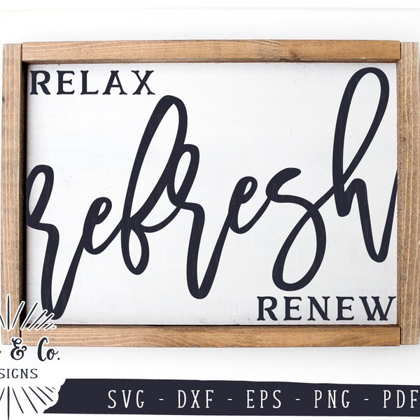 Relax Refresh Renew Sign - Etsy