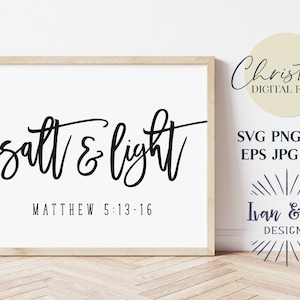 Salt and Light Svg Files, Christian Svg, Bible Verse Svg, God Svg ...
