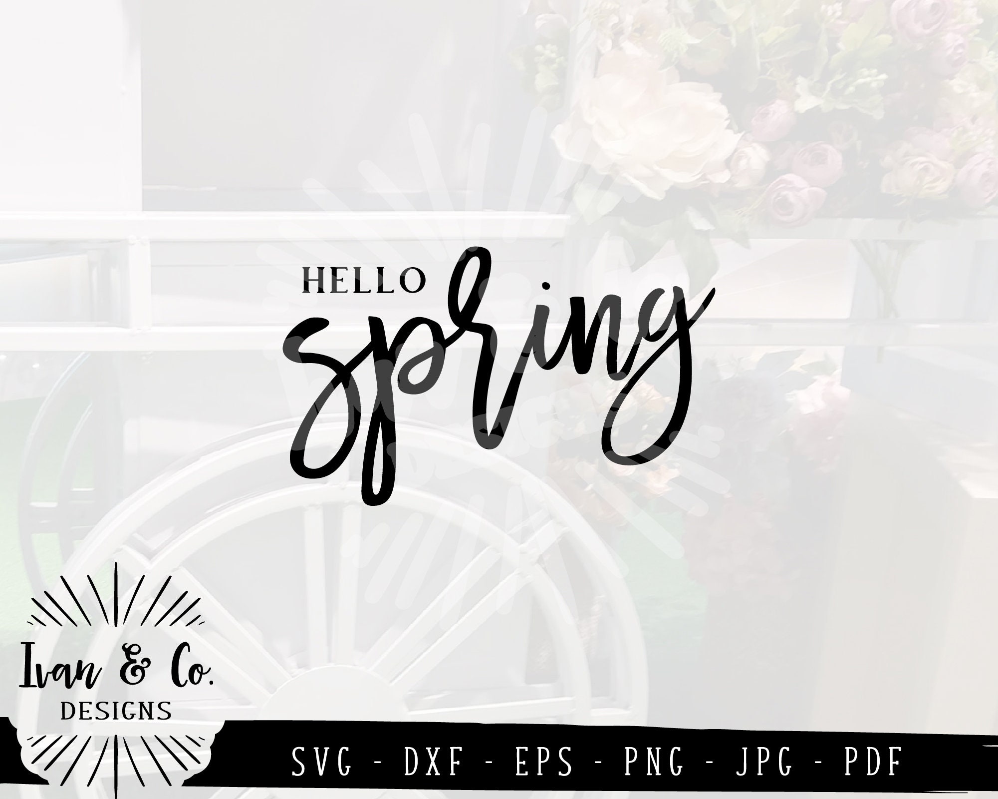 Svg & Printable Files Hello Spring Easter Spring Sign - Etsy