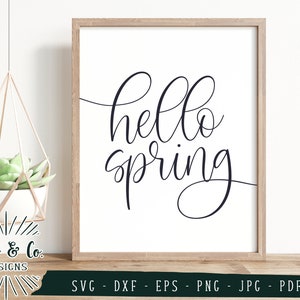 Hello Spring SVG Files, Spring Sign Svg, Easter Svg, Farmhouse Sign Svg ...