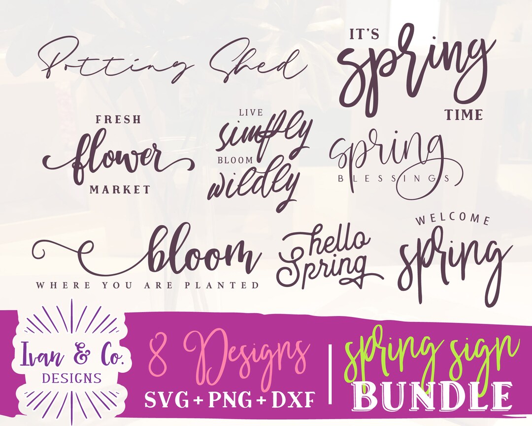 8 Spring Sign SVG Bundle, Spring Svg Bundle #2, Farmhouse Svg, Spring ...