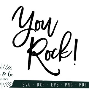 You Rock, SVG Files, Cliparts, Vector Outline, Cricut, Silhouette, Cut ...