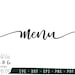 SVG Files, Menu Svg, Wedding Svg, Menu Sign Svg, Cliparts, Vector ...