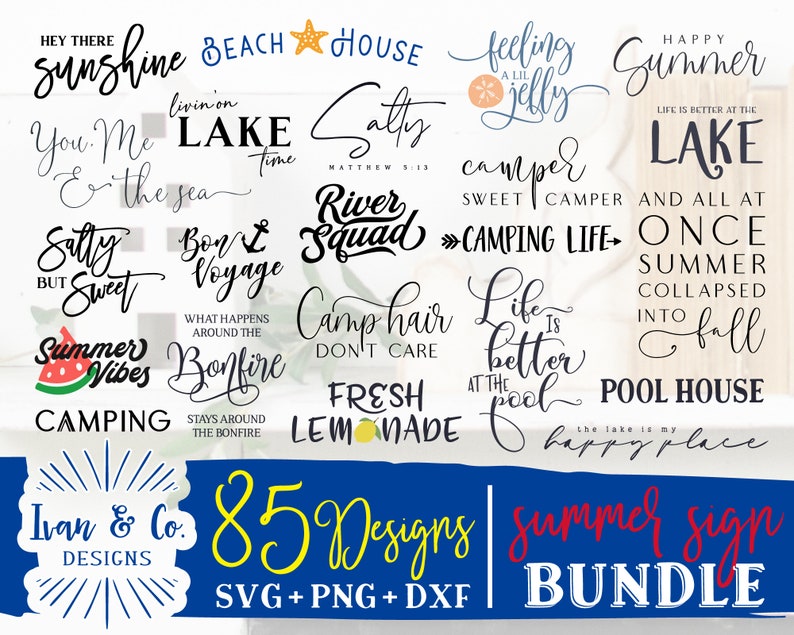 85 Summer Signs SVG Bundle Summer Svg Farmhouse Svg Lake - Etsy