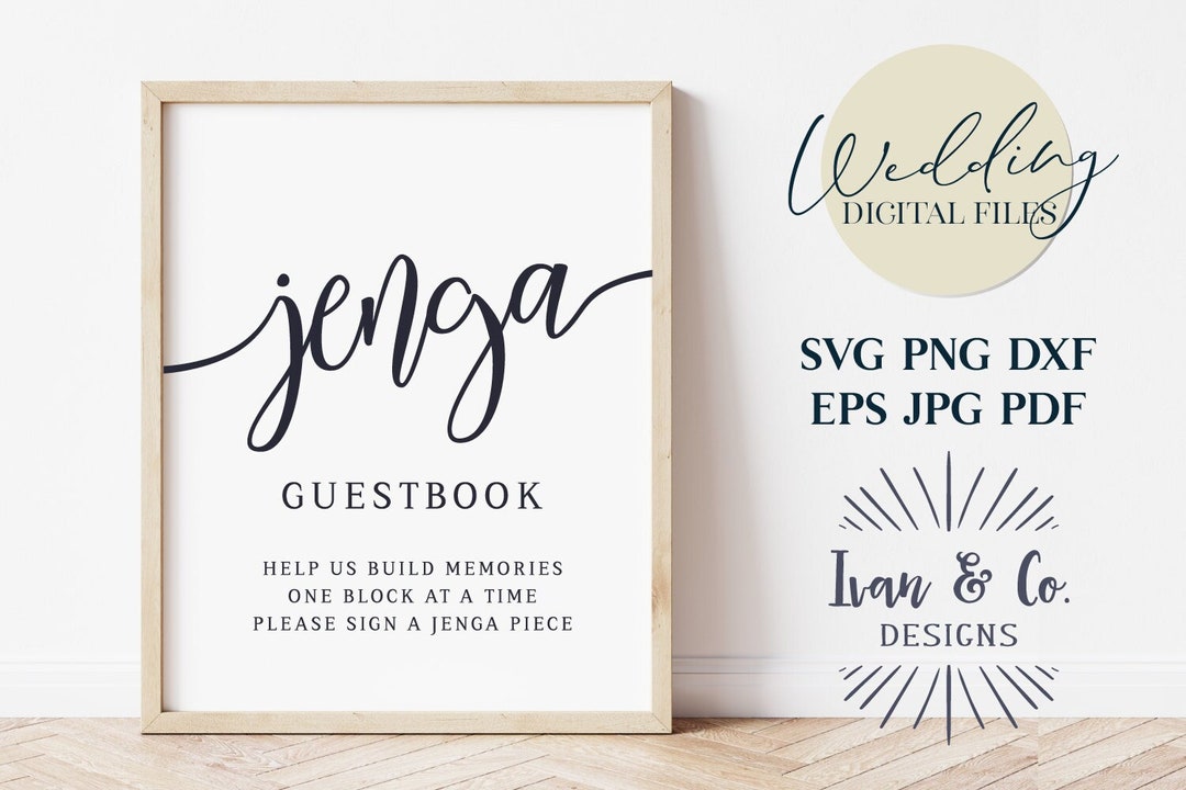 Jenga Guestbook Svg Files, Wedding Svg, Wedding Signs, Wedding Welcome ...