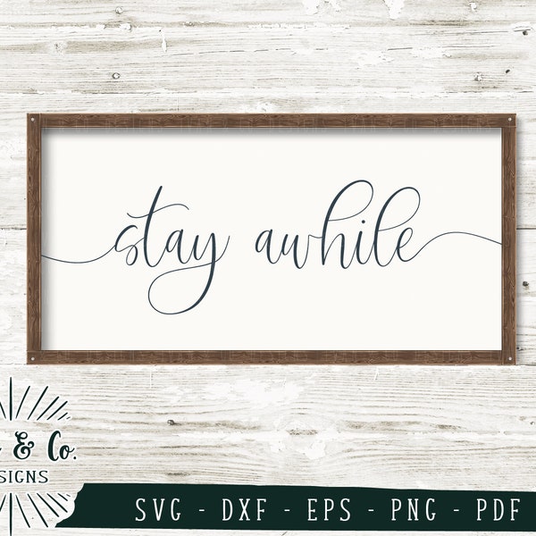 Stay Awhile Canvas - Etsy
