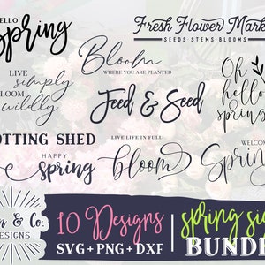 10 Spring Sign SVG Bundle, Spring Svg Bundle #1, Farmhouse Svg, Spring ...