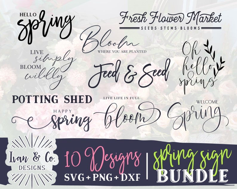 10 Spring Sign SVG Bundle, Spring Svg Bundle #1, Farmhouse Svg, Spring ...