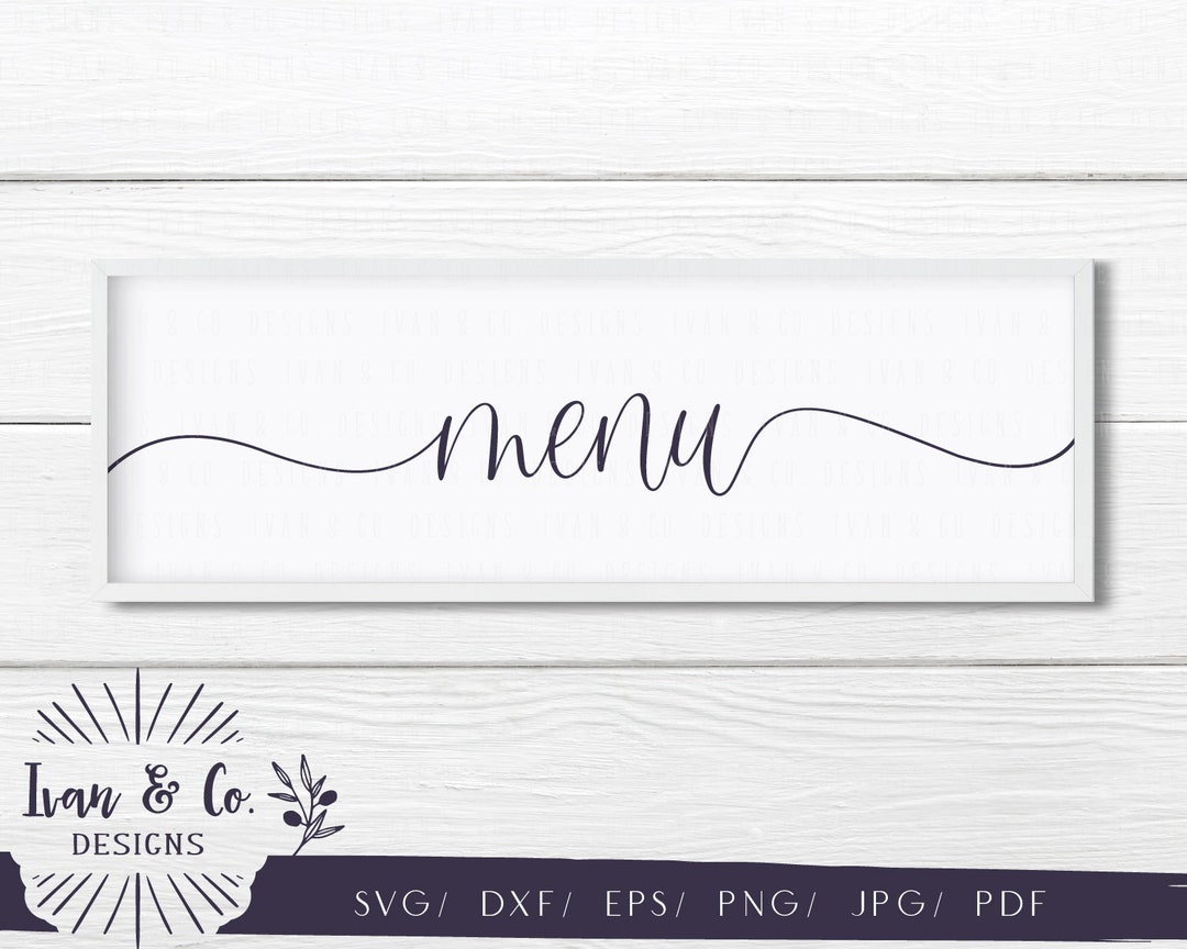 SVG Files, Menu Svg, Wedding Menu Svg, Cricut, Silhouette, Cutting ...