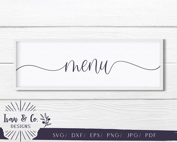 SVG Files Menu Svg Wedding Menu Svg Cricut Silhouette | Etsy