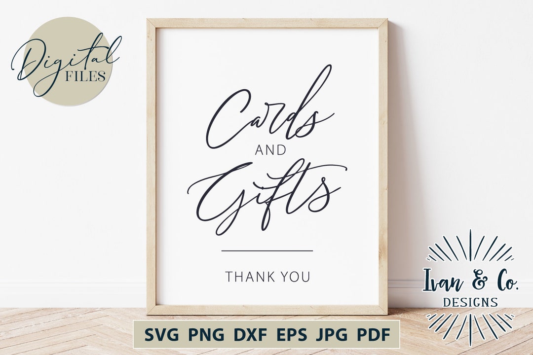 Wedding Svg Files, Cards and Gifts Sign, Books and Cards Sign, Gifts ...