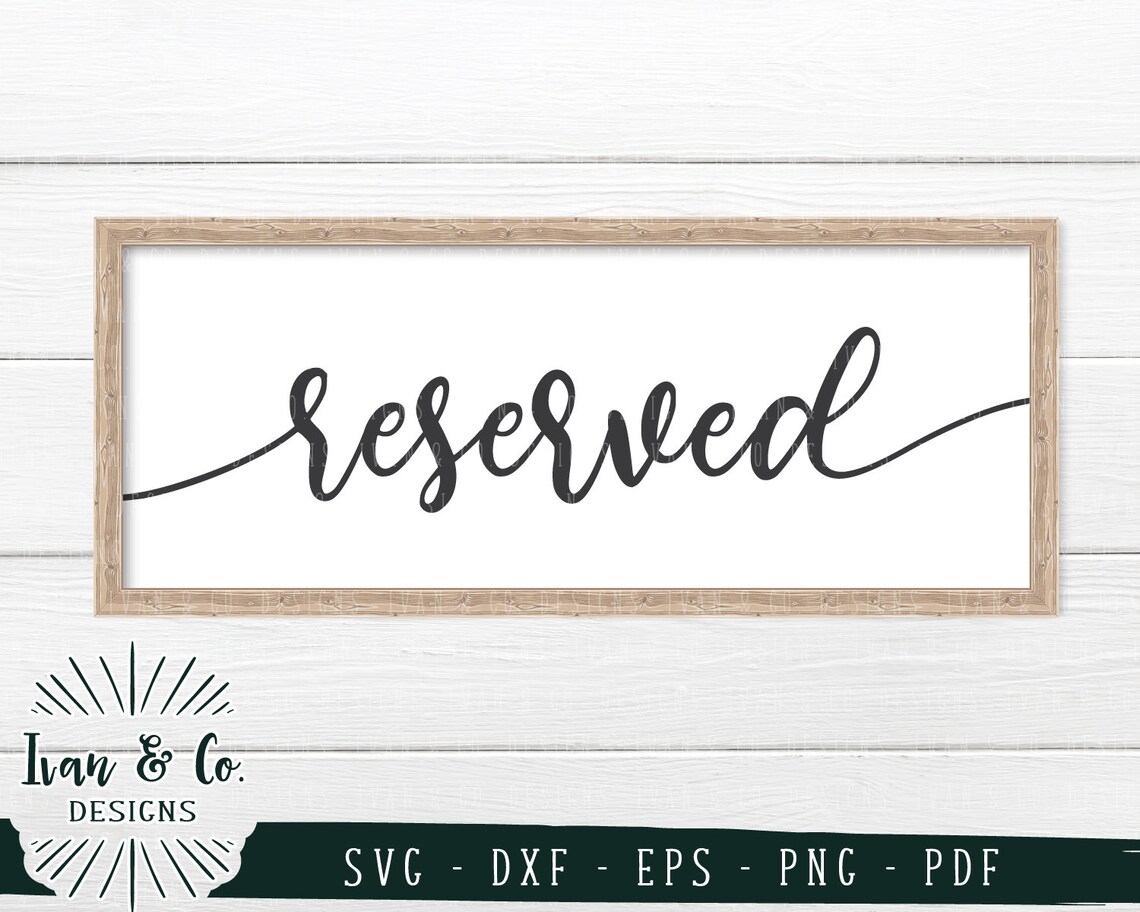 SVG Files Reserved Svg Wedding Decor Svg Cliparts Vector - Etsy