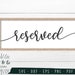 SVG Files, Reserved Svg, Wedding Decor Svg, Cliparts, Vector Outline ...