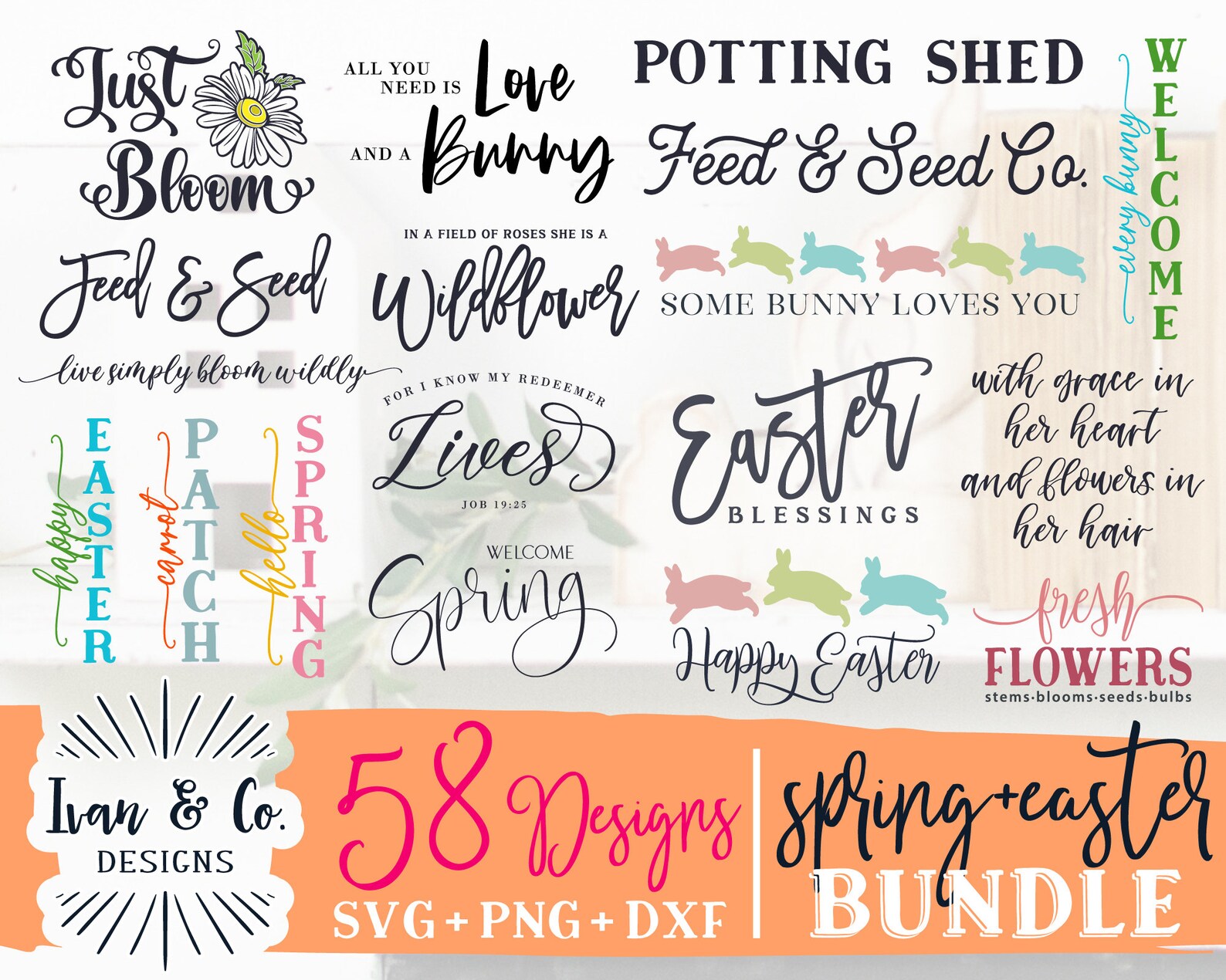 58 Spring & Easter Signs SVG Bundle Christian Easter Svg - Etsy