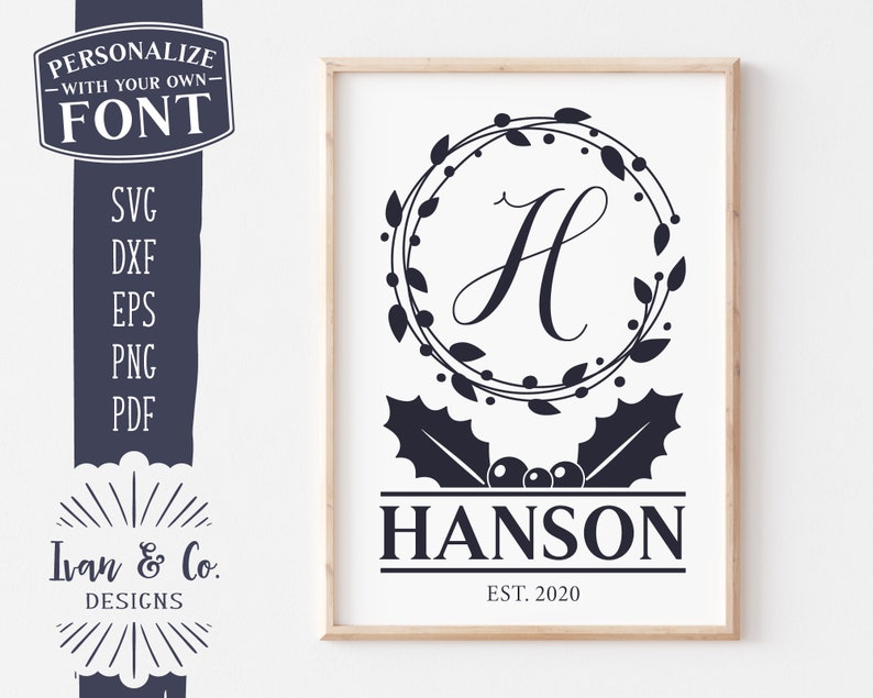 SVG Files Last Name Svg Family Name Svg Christmas Wreath - Etsy