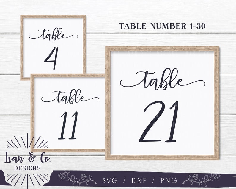 SVG Files Reception Table Numbers 1 to 30 Svg Wedding Svg - Etsy