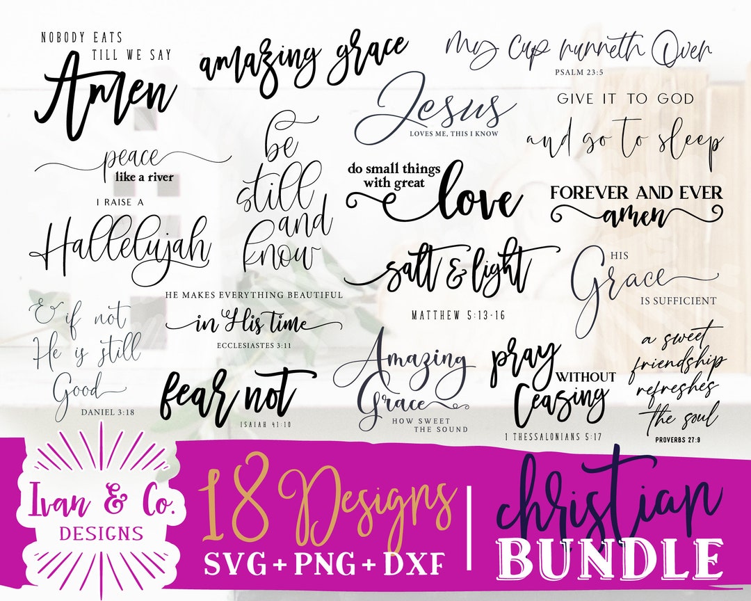 18 Christian Sign SVG Bundle, Christian Svg Bundle #1, Farmhouse Sign ...