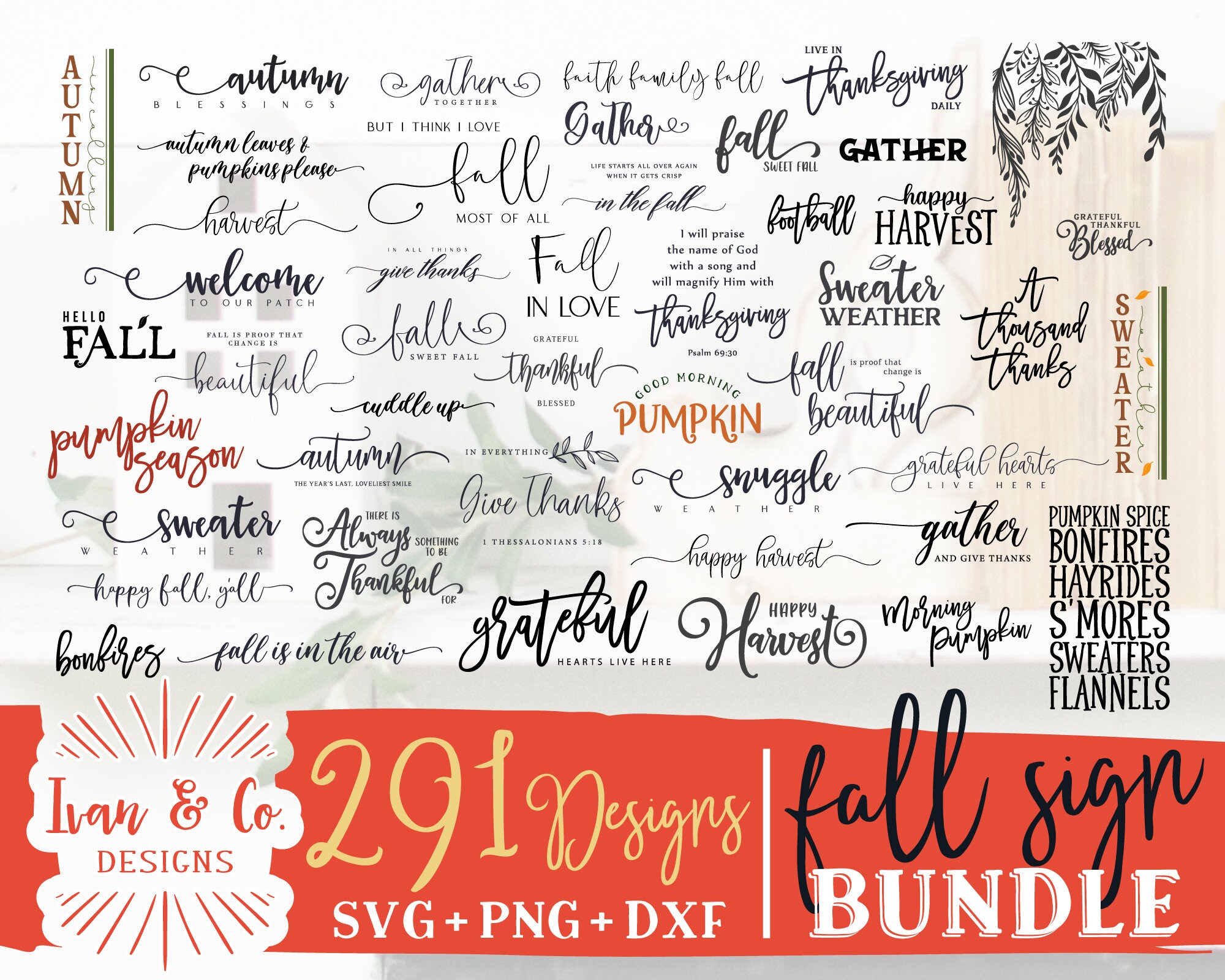 291 Fall Sign SVG Bundle Give Thanks Hello Pumpkin - Etsy