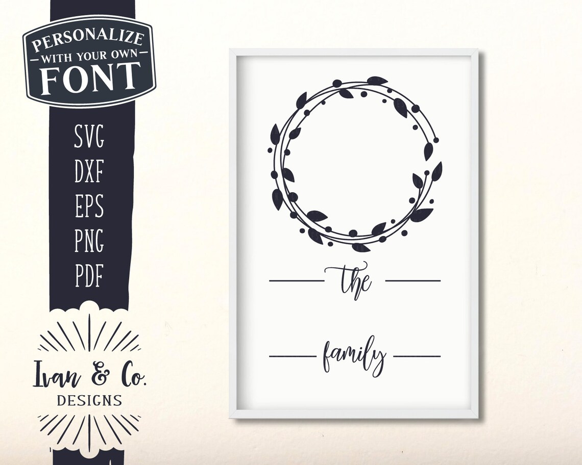 SVG Files Last Name Svg Family Name Svg Christmas Wreath | Etsy
