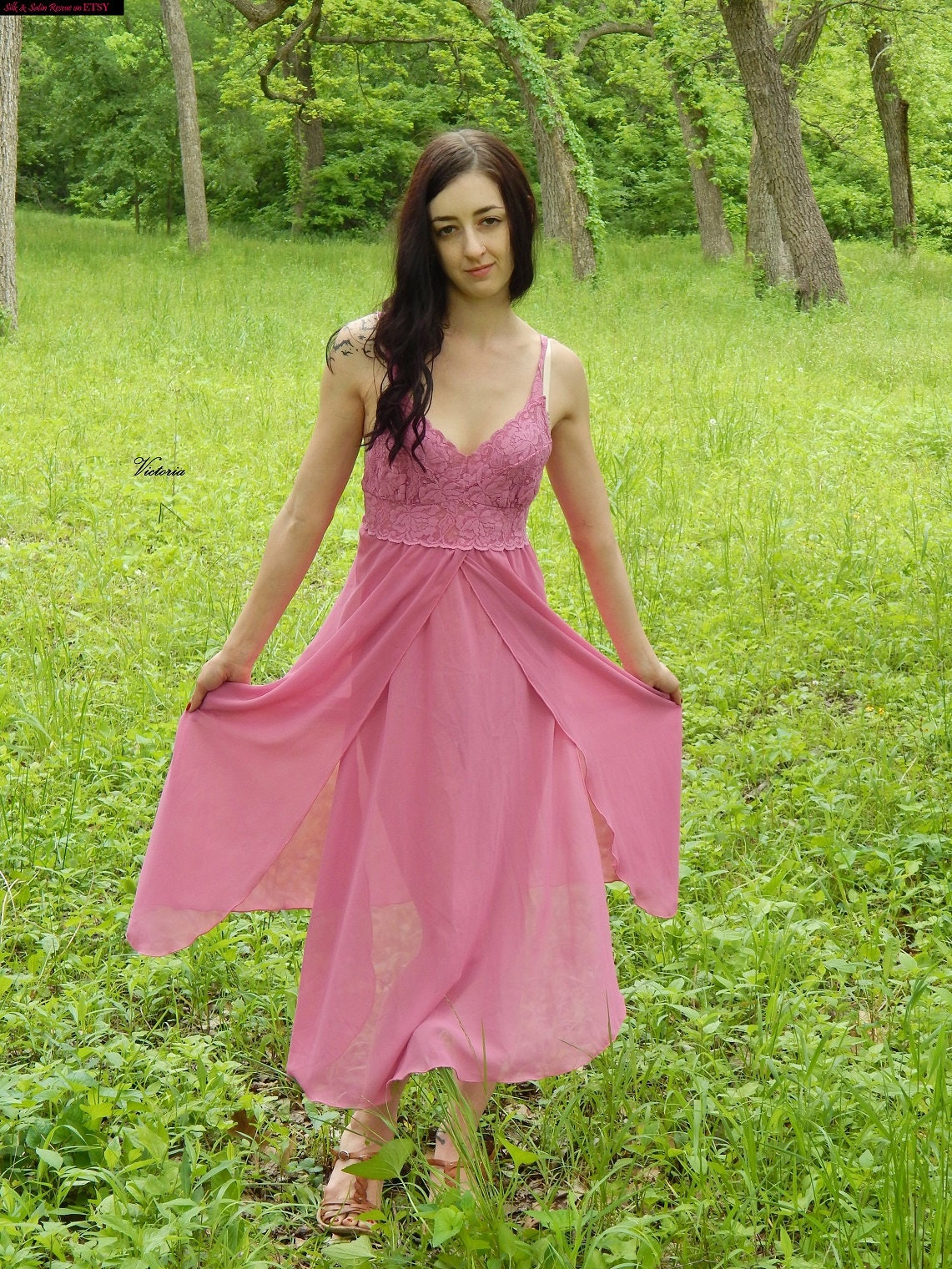 Victoria Lingerie Model Photo Outdoor Picnic Shoot For Silk And Satin