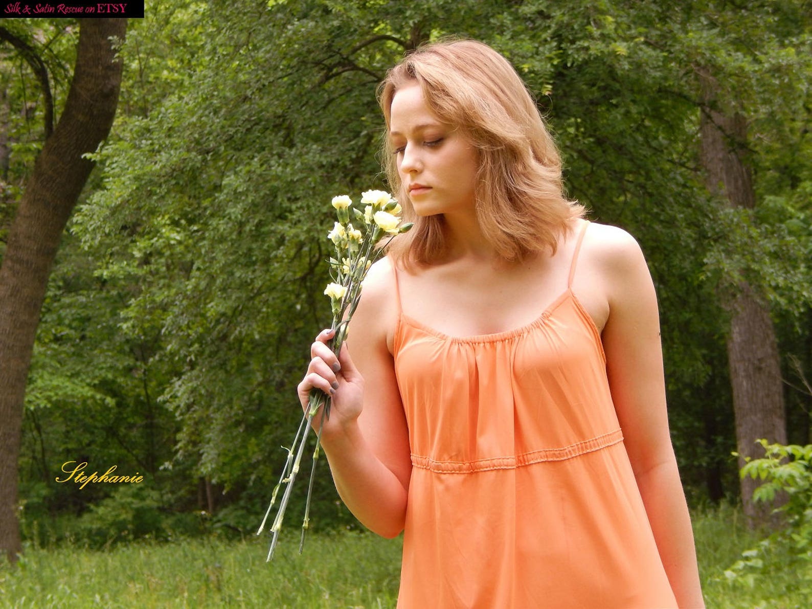 Stephanie Teen Lingerie Model Outdoor Photo Shoot Set For Silk And Satin Rescue Vintage Lingerie