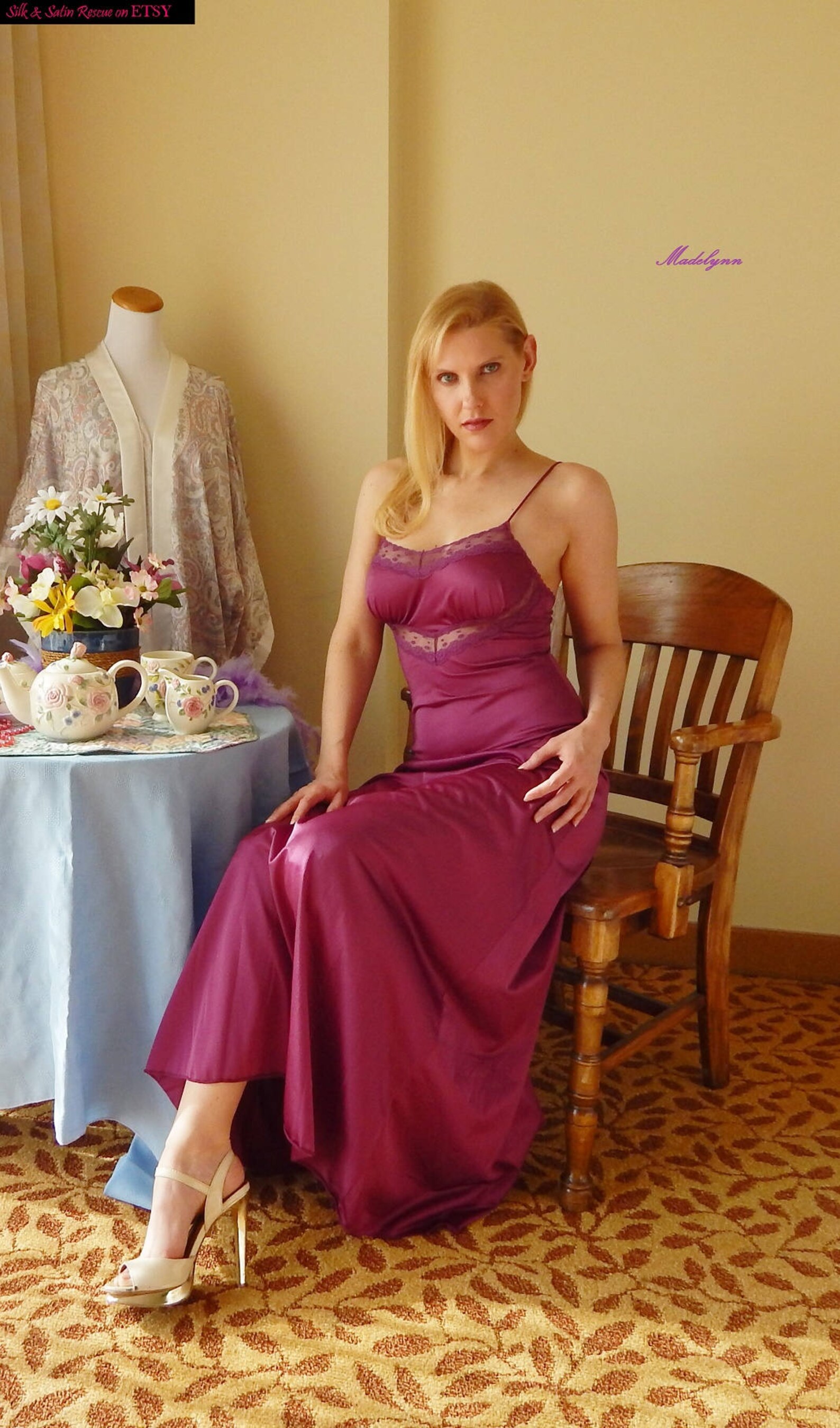 Madelynn Lingerie Model Photos Set From Silk And Satin Rescue Vintage
