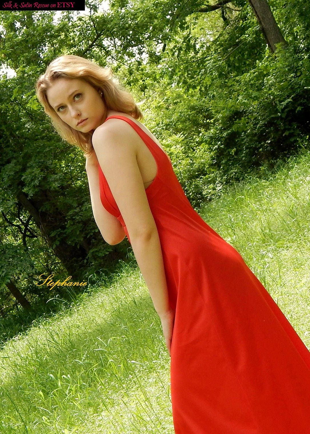 Stephanie Teen Lingerie Model Outdoor Photo Shoot Set For Silk And Satin Rescue Vintage Lingerie