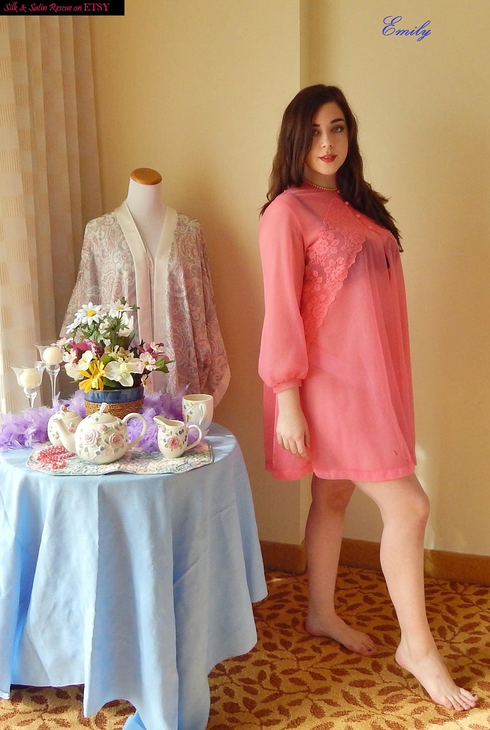 Emily 2 Lingerie Model Photos Set For Silka And Satin Rescue Vintage