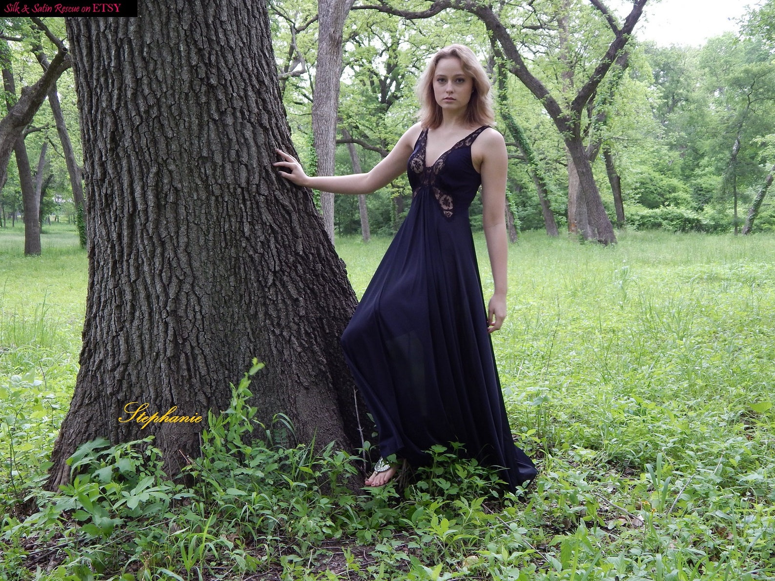 Stephanie Teen Lingerie Model Outdoor Photo Shoot Set For Silk And