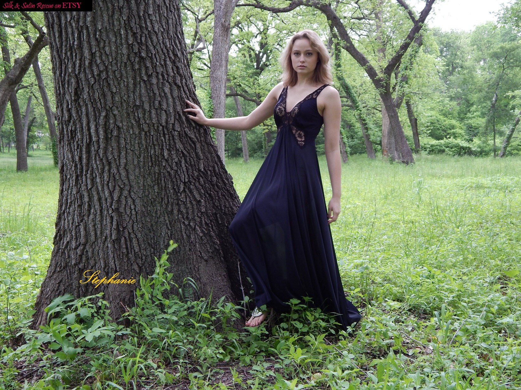 Stephanie Teen Lingerie Model Outdoor Photo Shoot Set For Silk And Satin Rescue Vintage Lingerie