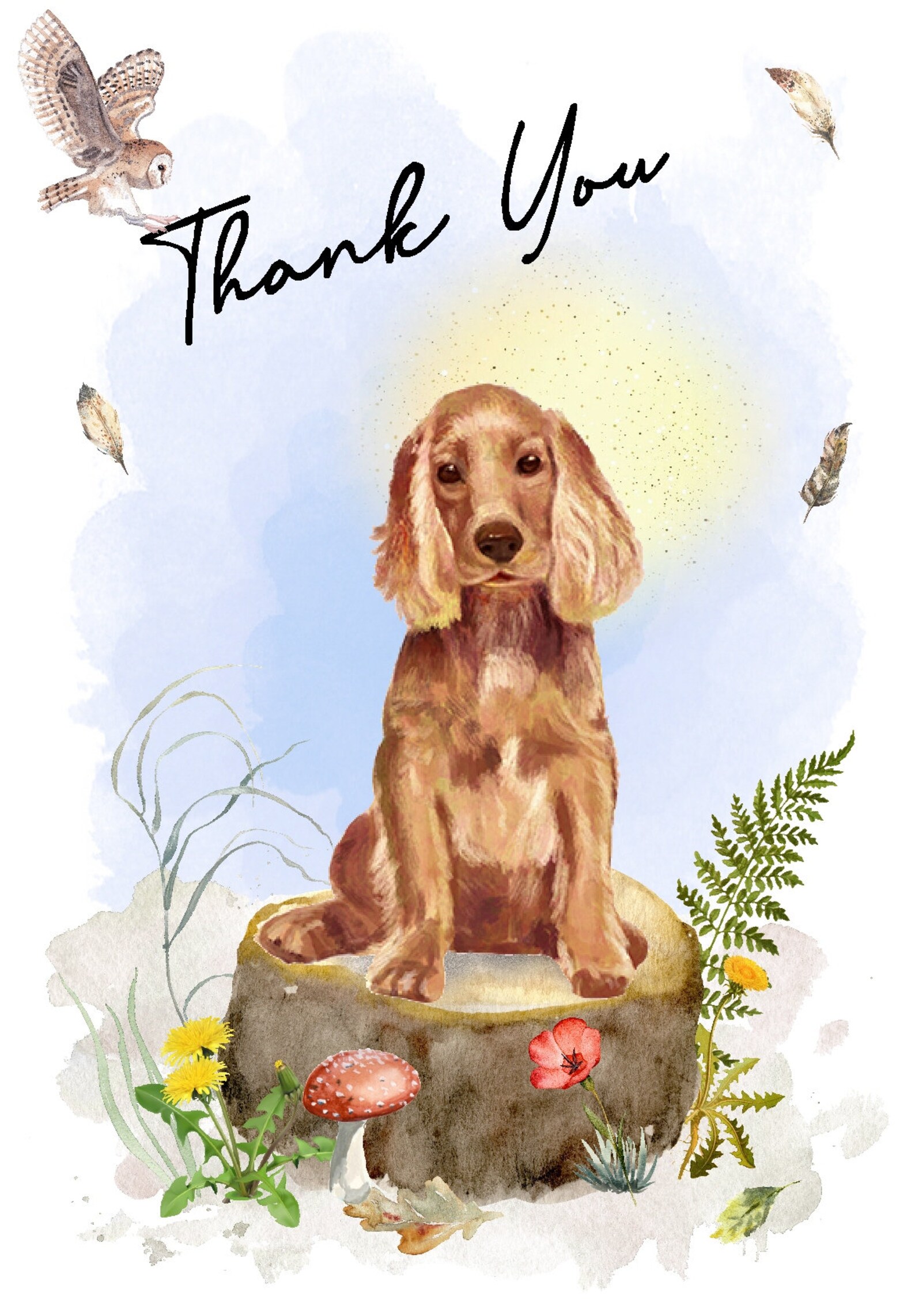 Cocker Spaniel Dog "thank You" Card (6" X 4") With Envelope - Blank ...