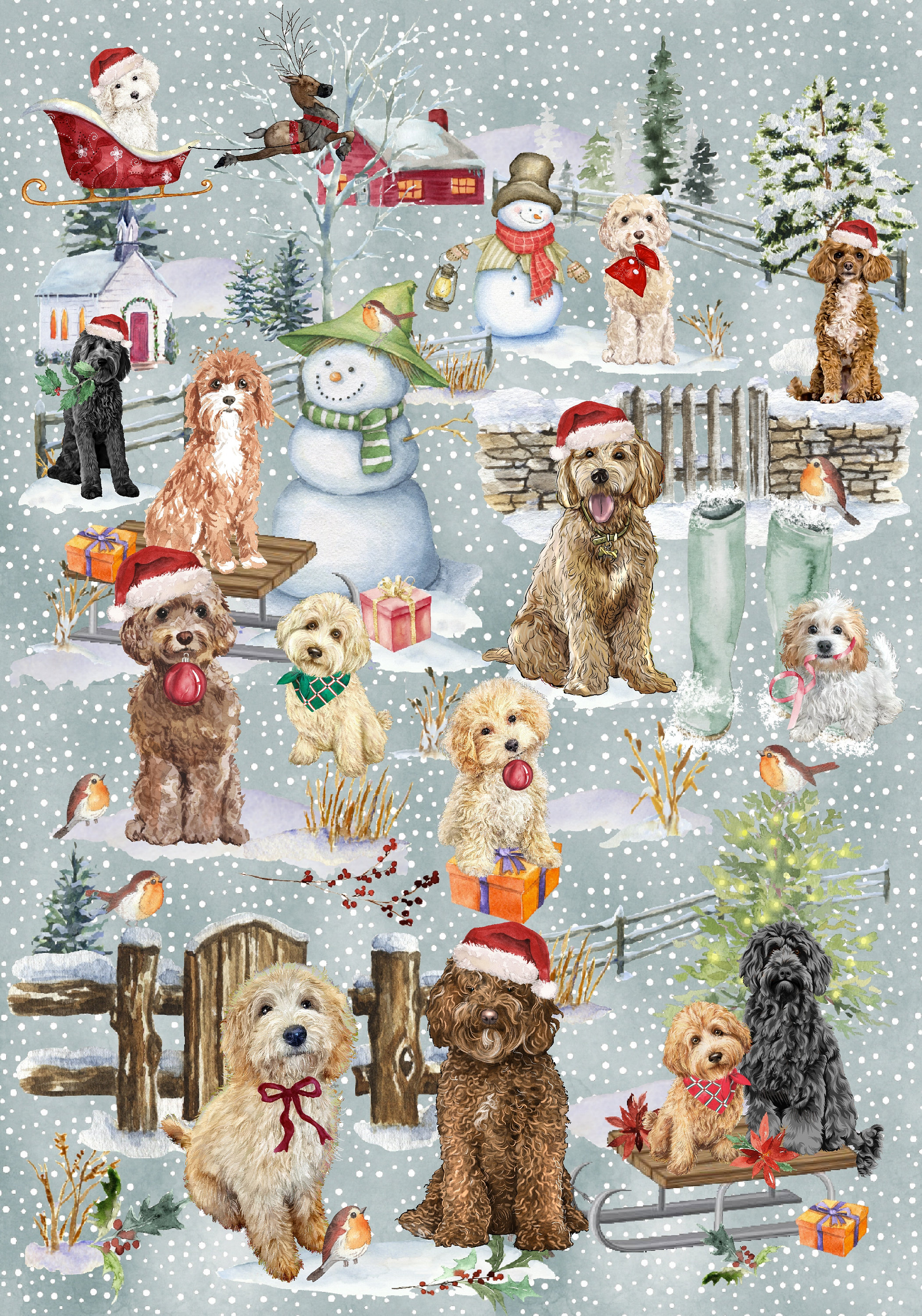 Doodle Dog Christmas Gift Wrapping Paper. Perfect for Any Dog - Etsy UK