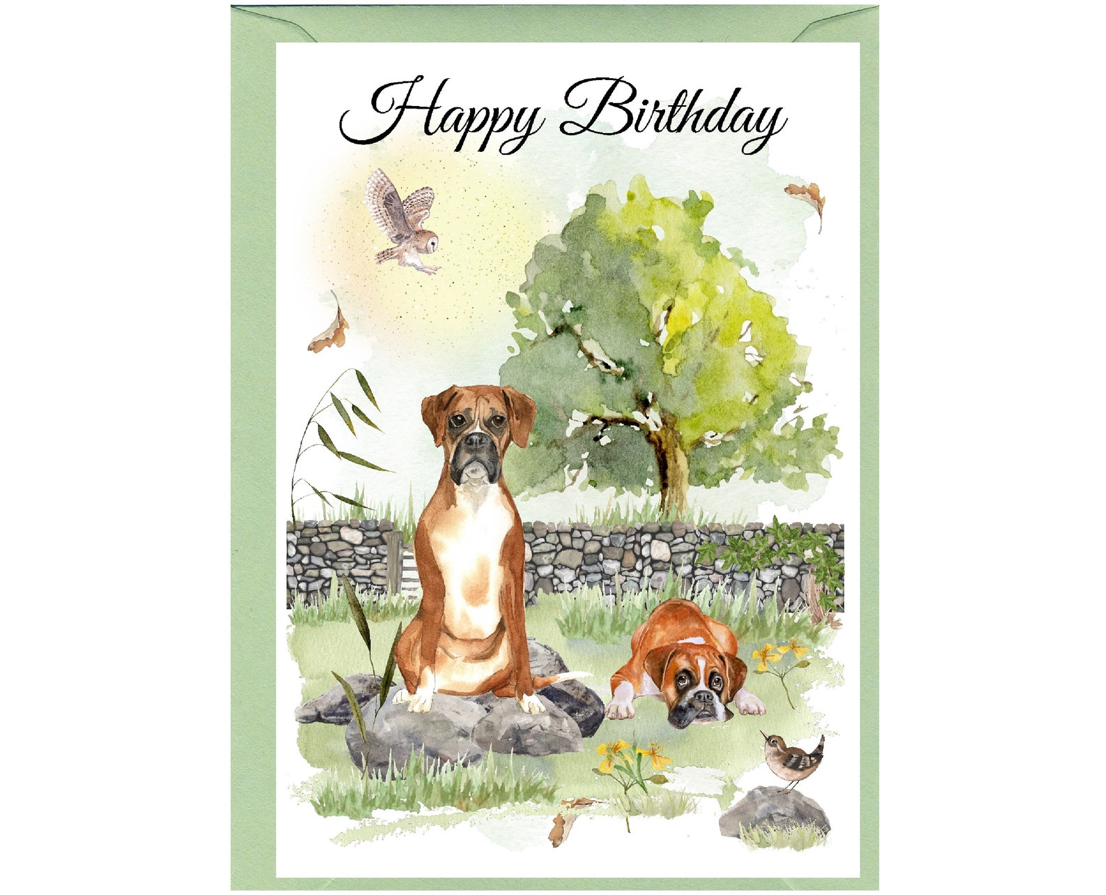 Boxer Dog Happy Birthday Card 6x 4 | Etsy